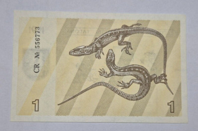 Lithuania 1 TALONAS Banknote 1991 no text NEW, UNC- lizard | eBay UK