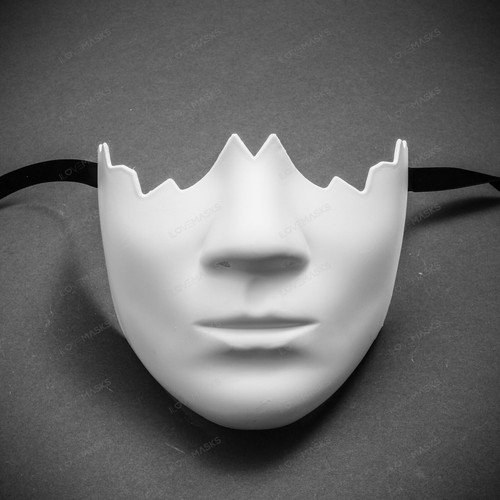 Unpainted Lower Half Face Costume Masks Masquerade - White | eBay
