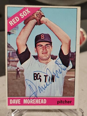 1966 TOPPS DAVE MOREHEAD AUTOGRAPHED REAL SIGNED CARD BOSTON RED SOX ...
