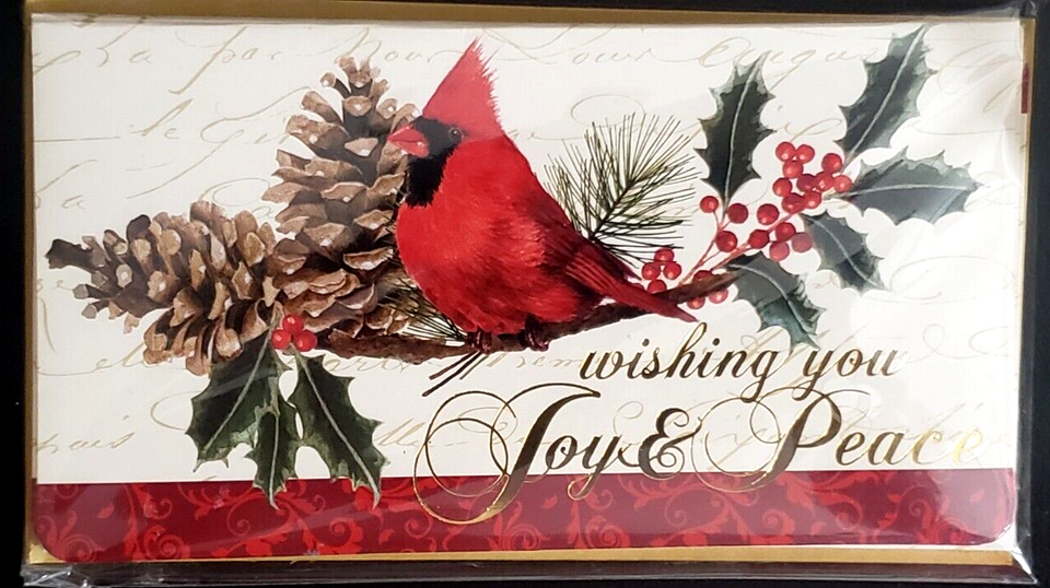 Set of 6 HOLIDAY SPLENDOR Note Cards 6.5" x 3.5" - JOY & PEACE | eBay