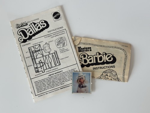 Barbie Ephemera Scrapbook Western Theme Cowgirl Horse Dallas Blinking ...