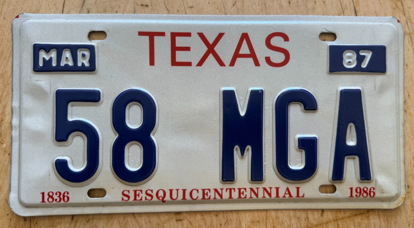 VANITY AUTO LICENSE PLATE " 58 MGA " 1958 MGA ROADSTER CLASSIC CAR | eBay