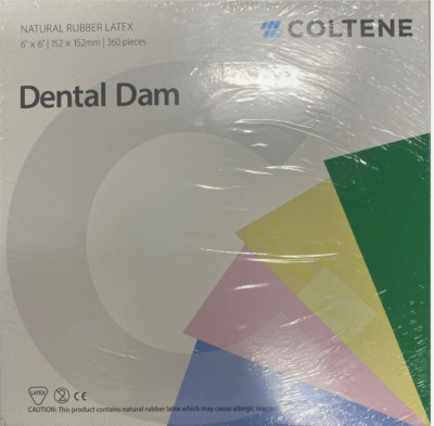 *360-Pieces* Coltene Dental Dam 6" x 6" Rubber Latex Medium Light ...