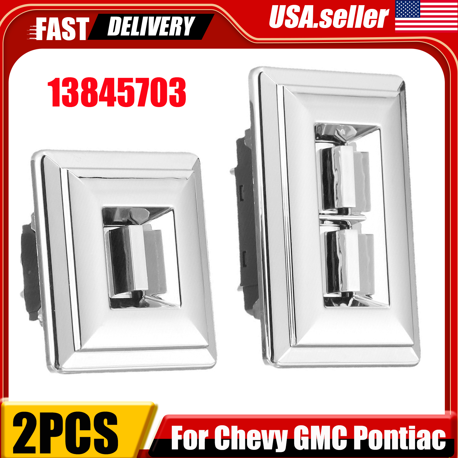 NEW Pair Set of 2 Chrome Power Window Switch For Chevy Chevrolet GMC ...