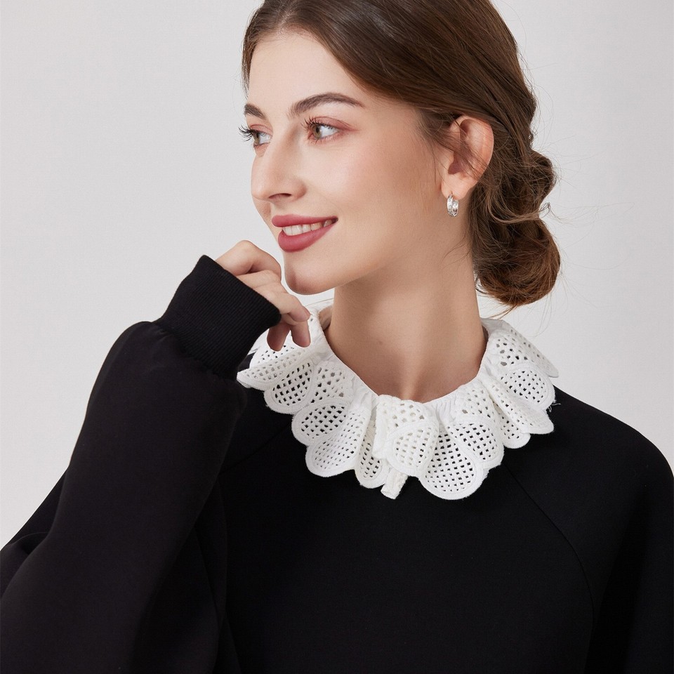 Women's Lace Collar Detachable illusion collar with flower petals ...