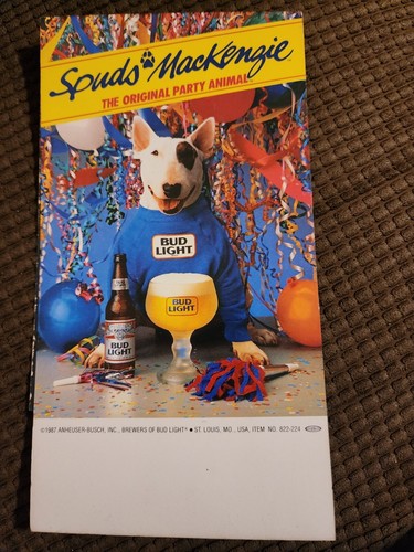 1987 Spuds Mackenzie the Original Party Animal Bud Light Bar ...