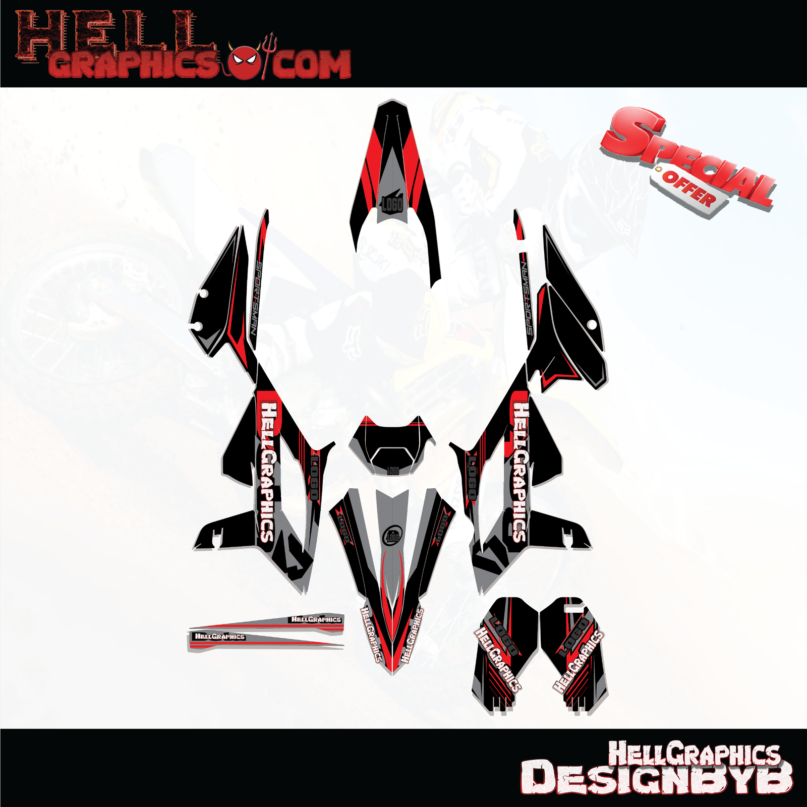 GRAPHICS KIT DECALS STICKERS 4 BETA RR 125 200 250 300 350 390 430 480 ...