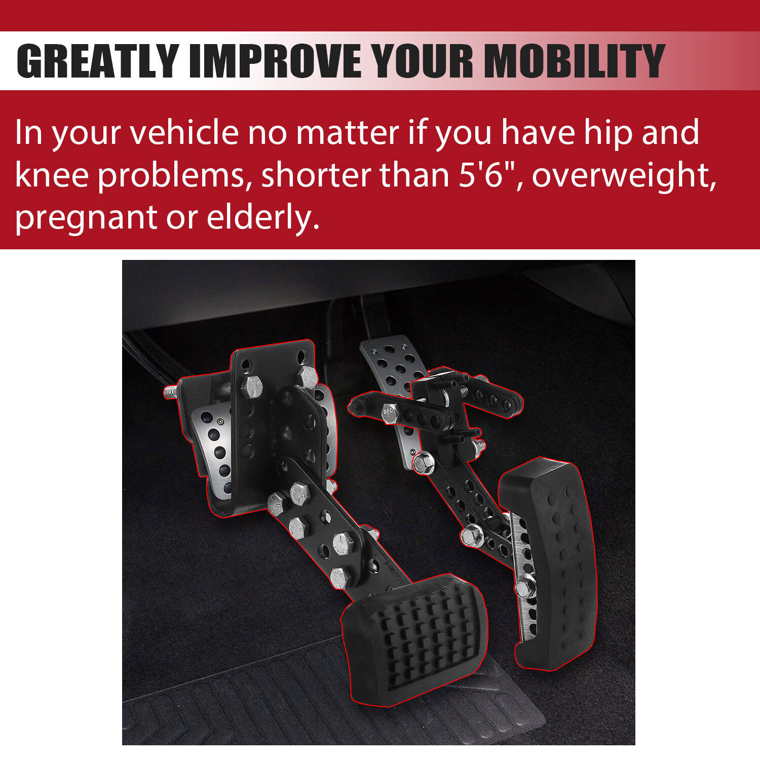 Adjustable Length /Angle,Gas and Brake Pedal Extenders for Short ...