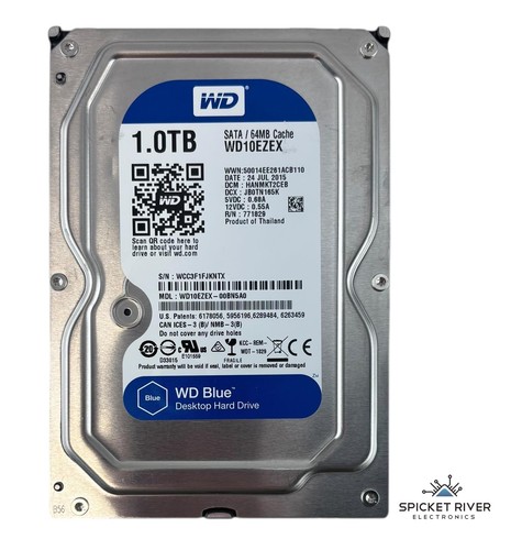 Western Digital Blue WD10EZEX 1TB SATA 64MB Cache 3.5" Internal Hard ...