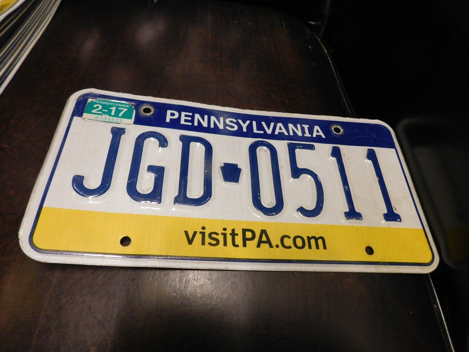 Tri-Color Pennsylvania Expired License Plate PA Tag JGD 0511 | eBay