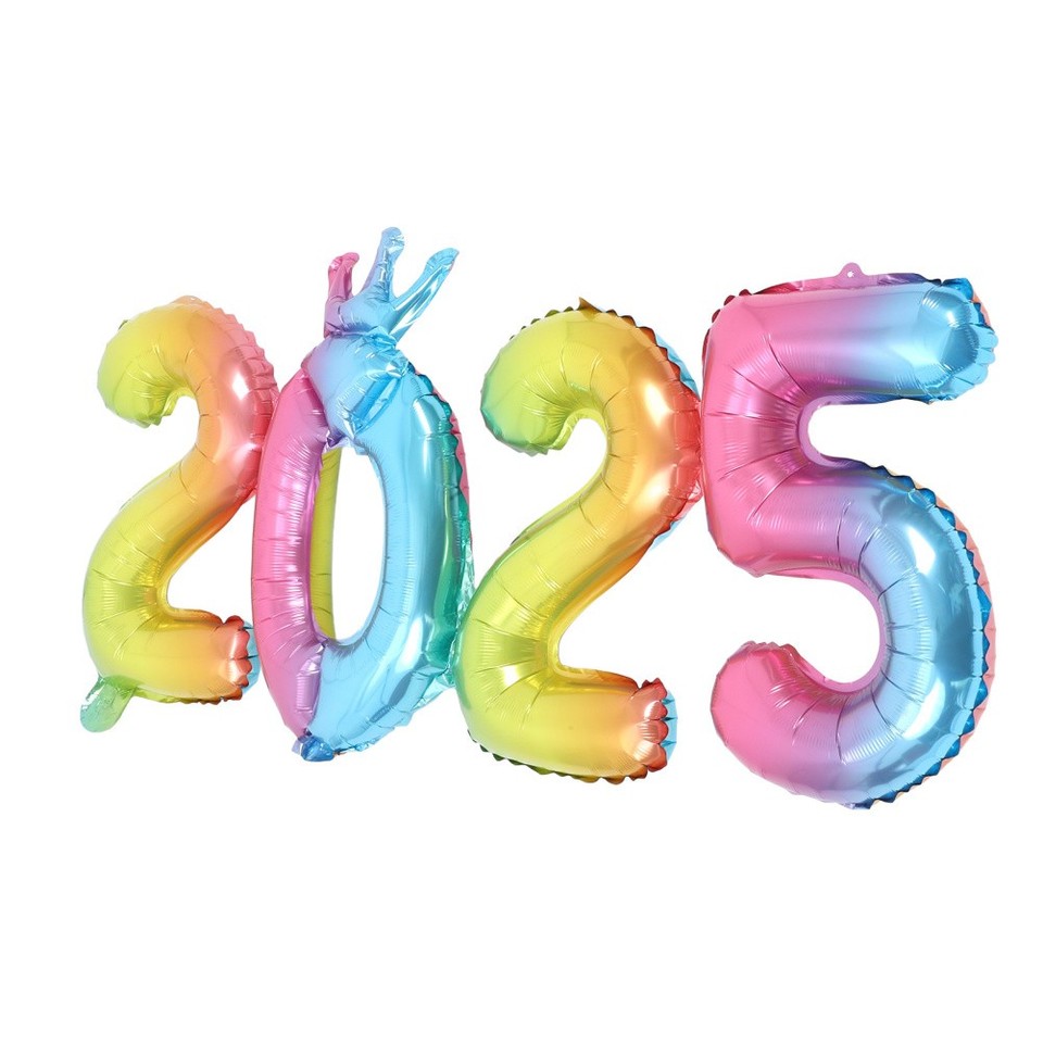 Happy New Year Balloons 2025 New Year Decorations Party Supplies Foil ...