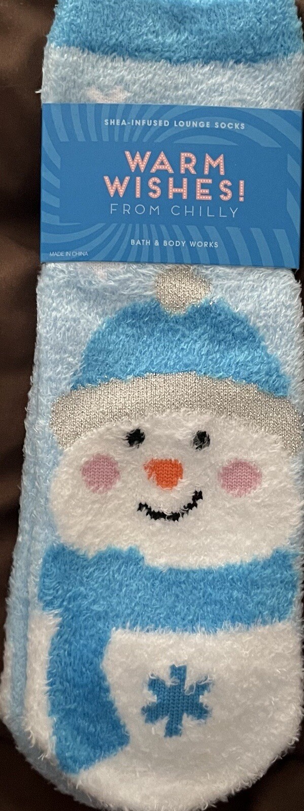NWT WOMENS BATH & BODY WORKS SHEA INFUSED LOUNGE SOCKS-SNOWMAN-CHILLY ...