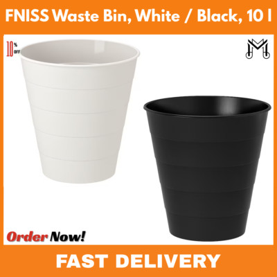 IKEA WASTE BIN FNISS Paper Basket Trash Durable Plastic Wipe Clean 10L ...
