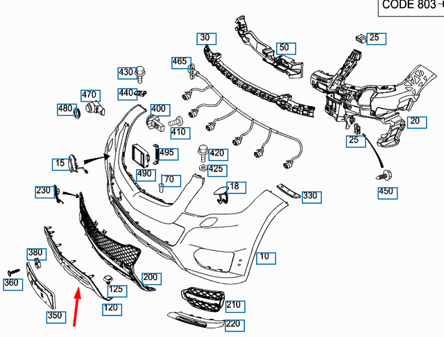 OEM Mercedes-Benz Glk-Classe X204 Avant Pare-Choc Bas Housse ...