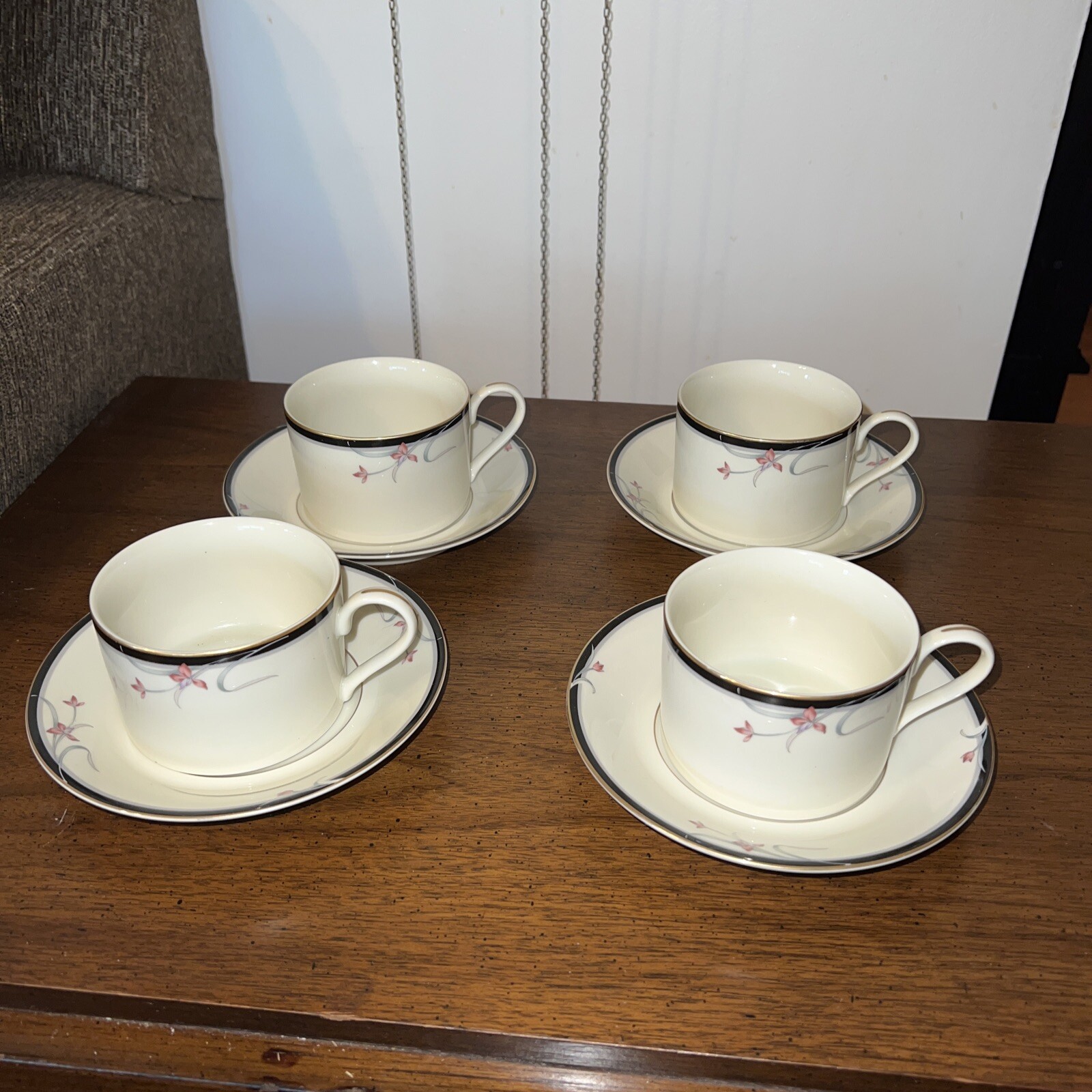 Mikasa Ivory China M2490 Floradora Japan Set Of 4 Cups And Saucers Exc ...