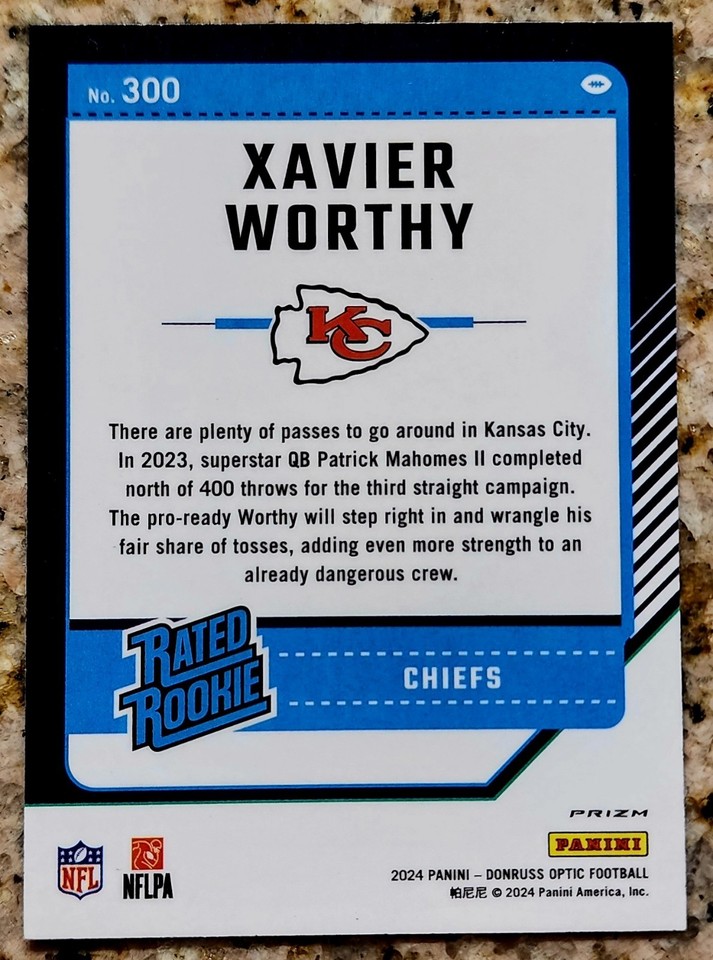 Sports Cards 2024 Panini Donruss Optic Xavier Worthy Rated Rookie ...