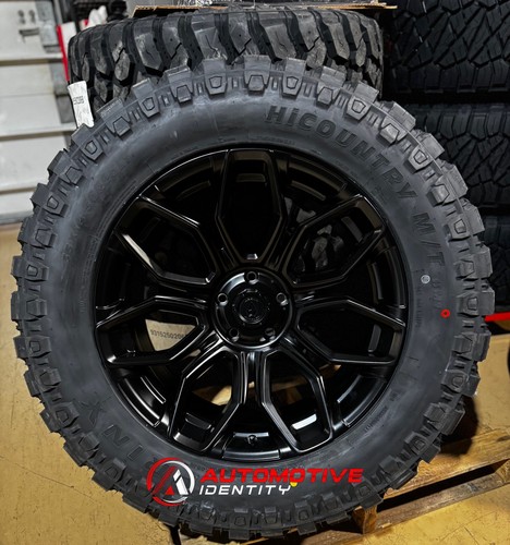 20x10 Arena A116 Cobra Black Wheels 35" MT Mud Tires 5x5 Jeep Gladiator ...