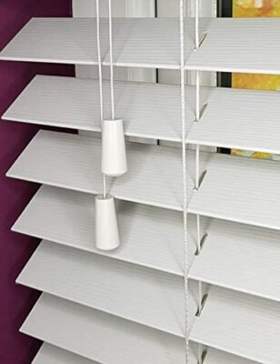 Faux Wood Window Venetian Blinds Blind With String 50mm Slat Woodgrain ...