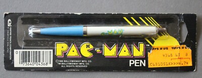PAC-MAN PEN 1980 Bally/Midway SEALED on CARD (Card = G/VG; Pen = EX ...