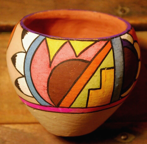 Native American PAINTED SEED POT Handmade JEMEZ PUEBLO Pottery SIGNED ...