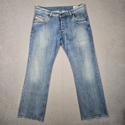 Diesel Jeans Mens 36x32 Blue Lemmen Loose Straight Button Fly Denim ...