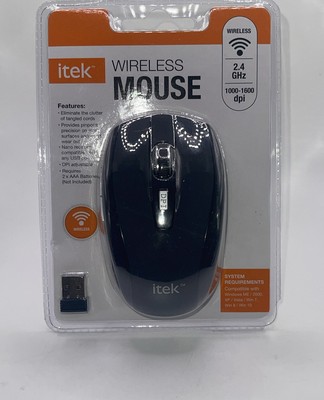itek Wireless Computer Mouse 2.4 GHz 1000-1600 dpi, Universal Nano ...