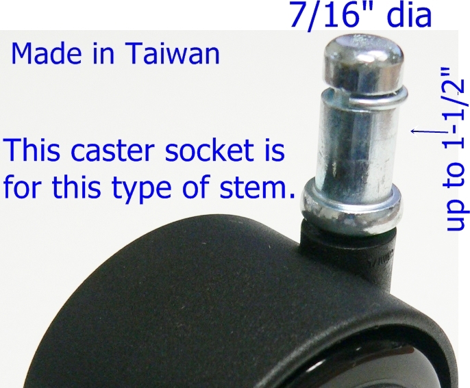 Oajen metal caster socket for 7/16" diameter grip ring stem, welding, 4 ...