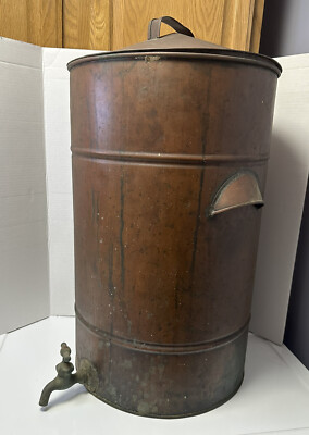 Antique Primitive Copper Moonshine Whiskey Still Water Cooler Boiler ...