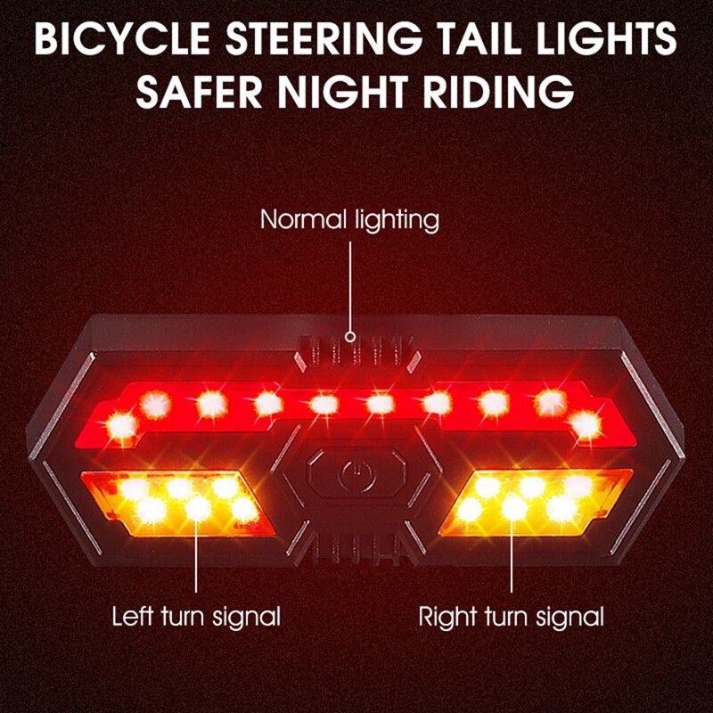 Bike Turn Signals Remote Control Bicycle Direction Indicator LED ...