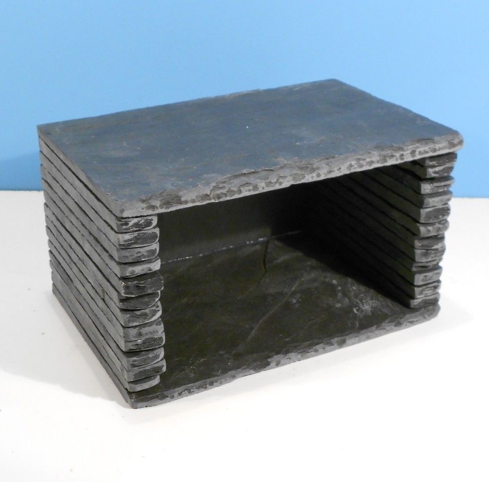 LARGE! New NATURAL Slate Rock Cave Ornament for Aquarium Fish Tank ...