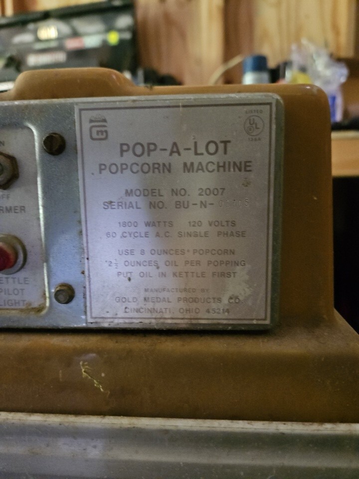 Pop-A-Lot Commercial NSF Popcorn Machine model VINTAGE Movie Theatre | eBay