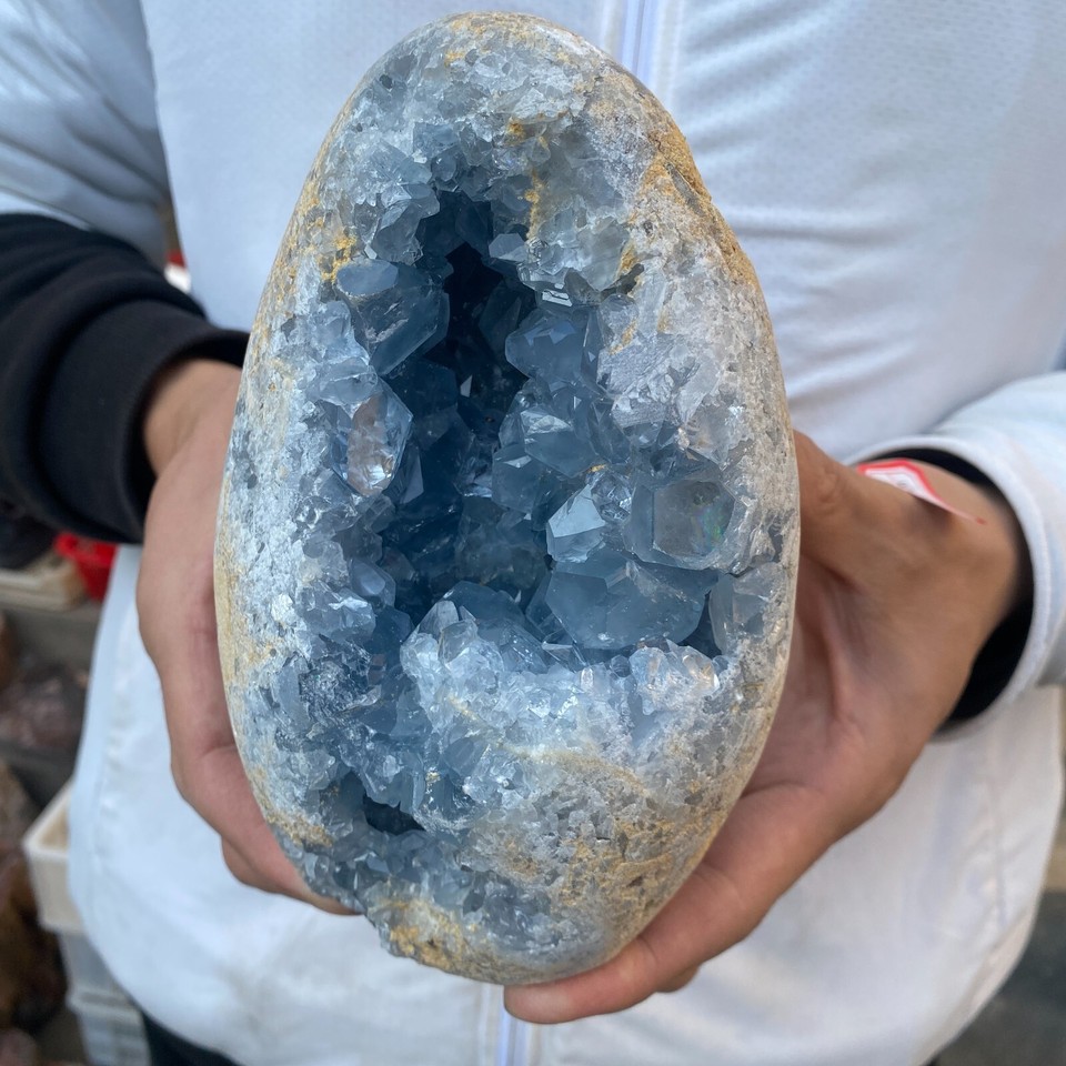 5.6lb Natural Blue Celestite Crystal Geode Quartz Cluster Mineral ...
