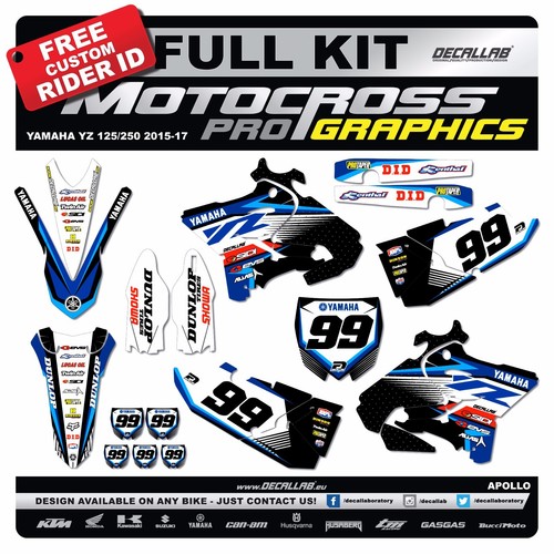 YAMAHA YZ 125/250 2015 2016 2017 MX Graphics Decals Stickers Decallab ...