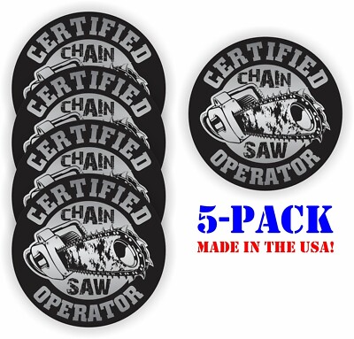 5 pack Chainsaw Operator Funny Hard Hat Stickers Safety Helmet Decals ...