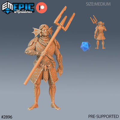 Triton Warrior A | Epic Miniatures | RPG D&D Pathfinder Wargaming | 25 ...