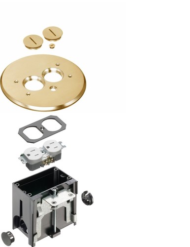 FLBAR101MB-1 Adjustable Round Floor Outlet Electrical Box Kit with ...