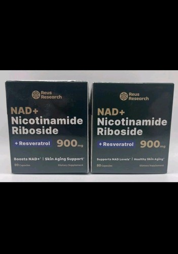 2 Pk Reus NAD+Supplement Liposomal Nicotinamide Riboside 900mg 80Caps ...