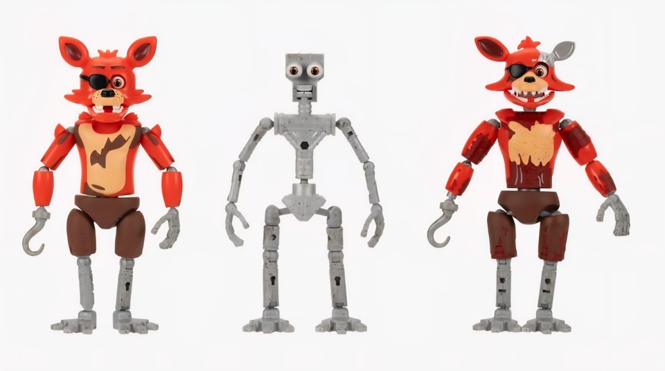 Five Night At Freddy’s Endo Series Classic Foxy & Withered Foxy Figures ...