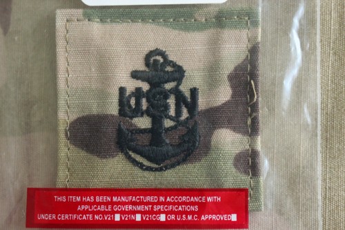 USN US NAVY I/A DUTY MULTICAM OCP E-7 CPO HOOK BACK CAMOUFLAGE CAMO ...