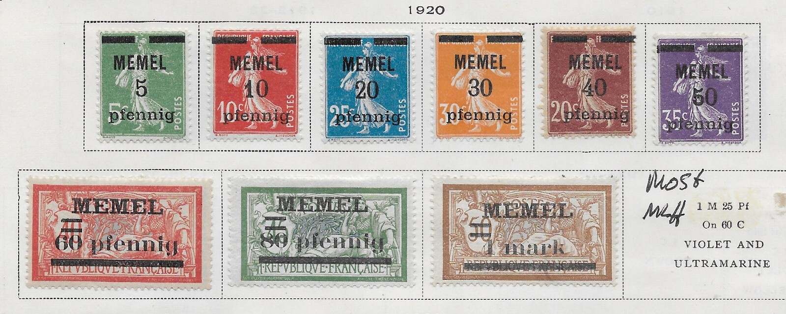9 Memel Stamps Most MLH from Quality Old Antique Album 1920 | eBay