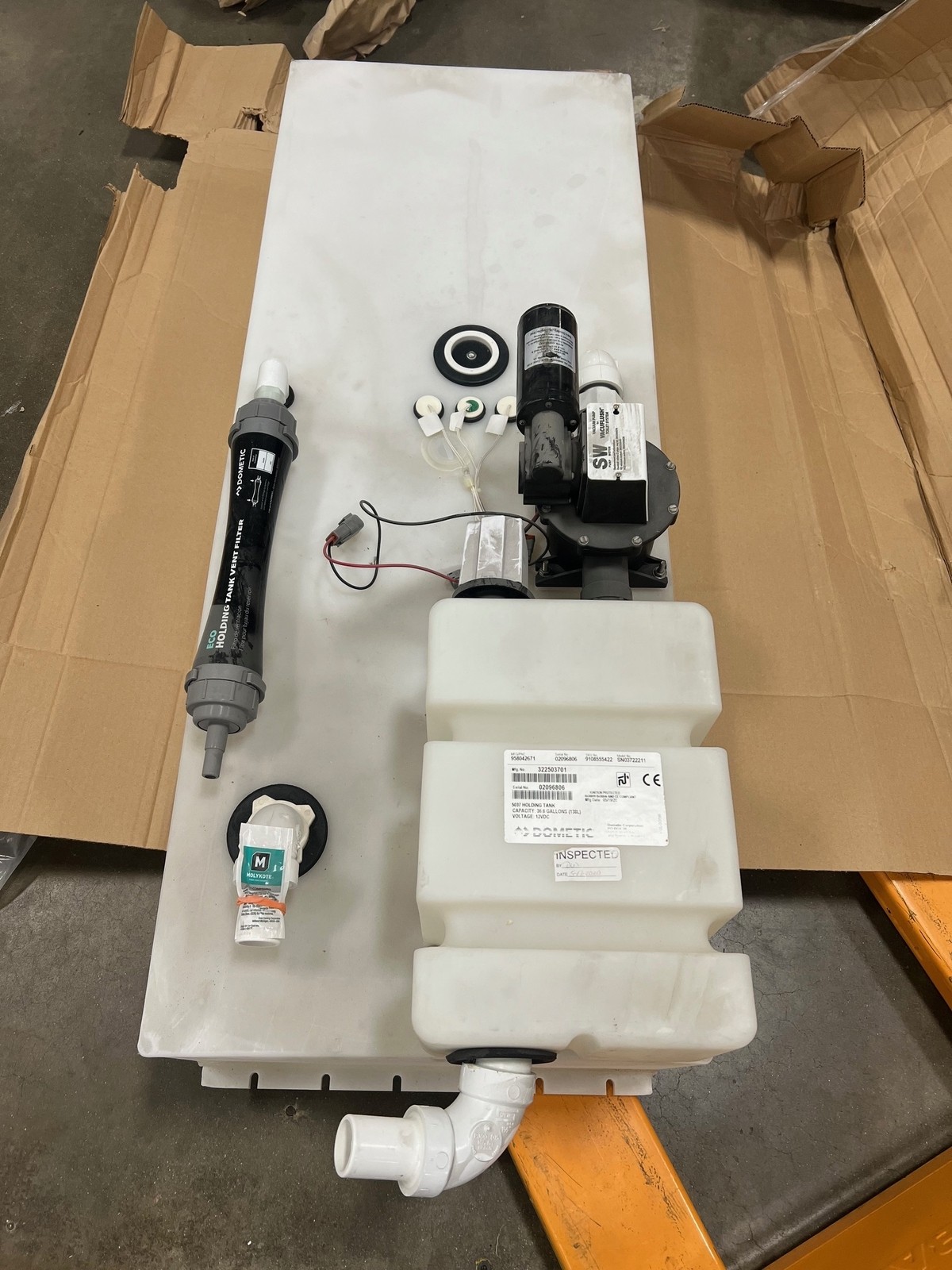 DOMETIC 322503701 HOLDING TANK SYSTEM 37 GALLON VGLP12 MARINE BOAT | eBay