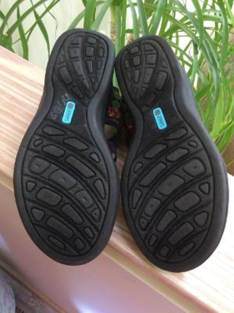 BZees Black Floral Dream Slingback Peep Toe Wedge Shoes -Sz 8.5 WIDE ...