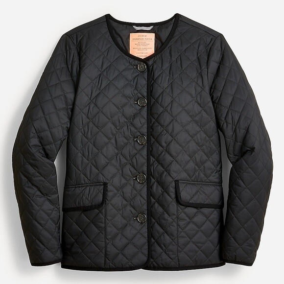 JCREW SIGNATURE PUFFER QUILTED LADY BLACK JACKET SIZE… - Gem