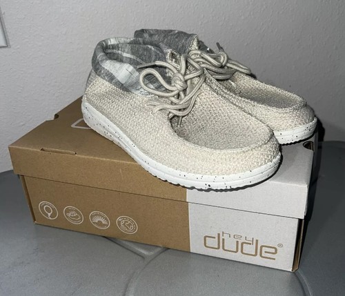 Hey Dude Loafer Womens Size 6 Britt Plaid High Top Sneakers Oatmeal ...