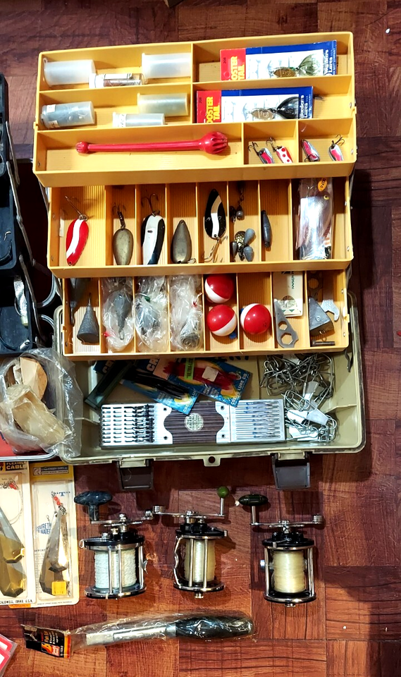 1940’s – 1960’s Two Vintage Fishing Tackle Box, both fully Loaded ...