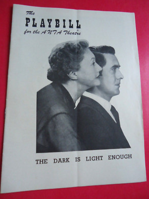 Feb. 28 - 1955 - Playbill - The Dark Is Light Enough -An7A Theatre | eBay