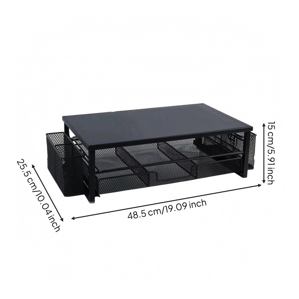 Monitor Stand Organizer Mesh Monitor Riser with Drawer Metal | eBay ...