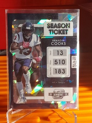 BRANDIN COOKS 2021 Contenders Optic Season Ticket CRACKED ICE ~ Texans ...