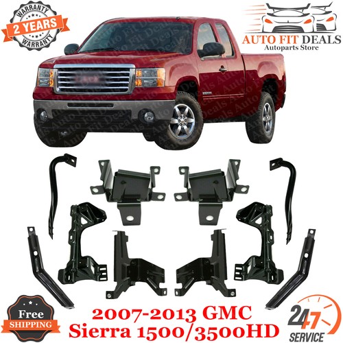 Front Bumper Brackets Kit+ Radiator Support For 2007-2013 Chevy 1500 ...