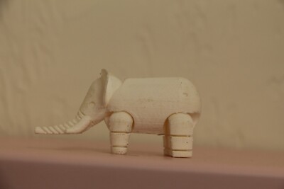 Small White Plastic 3D Printed Elephant with Movable Legs Posable | eBay